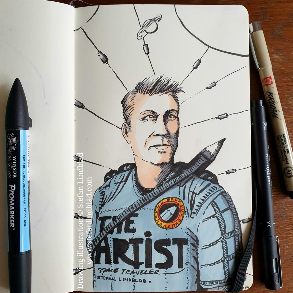 En Selfie illustration av mig själv - Illustratör Stefan Lindblad